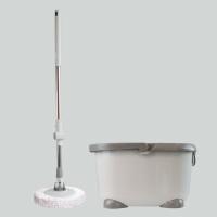 China Magic Smart Round Rotating Mop And Bucket 6L Kitchen Floor Easy Wring With Stainless Steel Bucket for sale