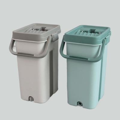 China 6.5L Free Hand Wash Flat Squeeze Mop Bucket For Household Flexible Flat Floor Mop for sale