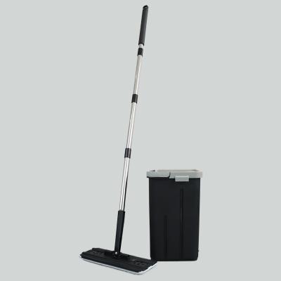 China Household Cleaning Flat Squeeze Mop And Bucket Set Hands Free Wet and Dry Microfiber Mop Bucket for sale