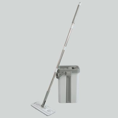 China Household 2-In-1 Microfiber Flat Mop With Bucket 360 Rotating Floor Cleaning 2.5kg for sale