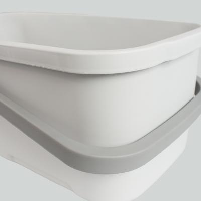 China PP Material Flat Mop Bucket With Handles Multifunctional Foldable Mop Basket for sale