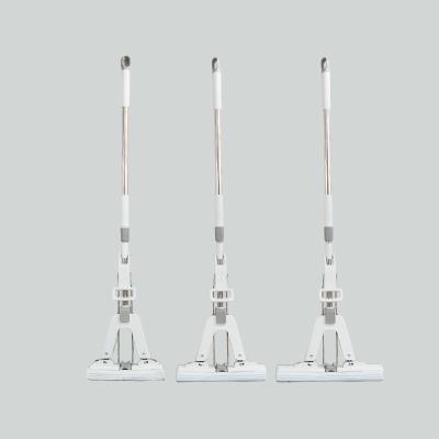 China Self Wringing Floor Cleaning Magic Pva Mop Wide Roller Sponge Head With Stainless Steel And Stainless Pole for sale
