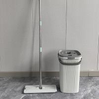 China Stainless Steel Handle Flathead Mop And Bucket 4.5L Washable Flat Floor Mop for sale