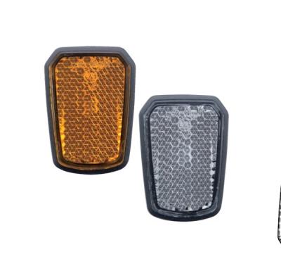 China Custom Scooter Reflex Reflectors E-Mark Amber White Flat Base Adhesive 0.1 lb for sale