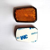 China Custom Scooter Reflex Reflectors E-Mark Amber White Flat Base Adhesive 0.1 lb for sale