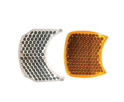 China Custom Scooter Reflex Reflectors E-Mark Amber White Ultrasonic Welding 5000 MOQ for sale