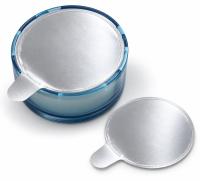 China 0.15 mm × 65 mm Heat-Sealable Aluminum Foil Seal with 20 mm Pull Tab for Car Air Freshener Containers for sale