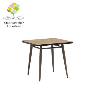 China Aluminum Frame Teak Square Table A Must-have for Outdoor Rattan/Wicker Furniture for sale