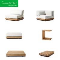 China Sofa Set Teak Wood Garden Sectional Modern Design Furniture Outdoor Coffee Table and Garden Sofa for sale