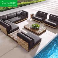China Sofa Set Teak Wood Garden Sectional Modern Design Furniture Outdoor Coffee Table and Garden Sofa for sale