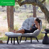 China Powder Coated Aluminum Frame Outdoor Lounge Set with Teak Weaving Rope Modern Style Garden Furniture for sale