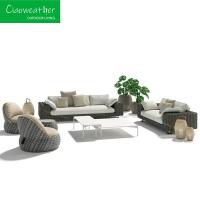 China Modern Patio Furniture Aluminum Frame Garden Sofa Set for Outdoor Double Seating for sale