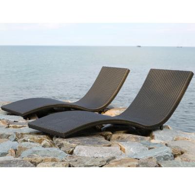 China Villa Aluminum and Pe Rattan Lightweight Folding Relax Stackable Pool Sun Lounger with Craftsmanship for sale