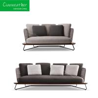 China Waterproof Upholstery Cushion Rattan Chair Outdoor Sofa Set Customized Color Garden Furniture for Hotel Restaurant Banquet Home and Coffee for sale
