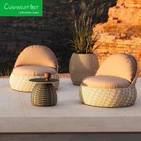 China Restaurant Outdoor Wicker Furniture Metal Aluminum Lounge Chair for Comfortable Seating in Garden for sale