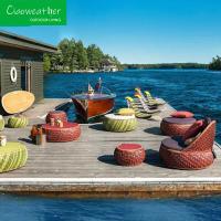 China Restaurant Outdoor Wicker Furniture Metal Aluminum Lounge Chair for Comfortable Seating in Garden for sale