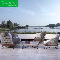 China Waterproof Upholstery Cushion Rattan Chair Outdoor Sofa Set Customized Color Garden Furniture for Hotel Restaurant Banquet Home and Coffee for sale