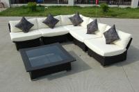 China Outdoor Character Nordic Style Hand-woven Garden Sofa Furniture Natural Rattan Cane Wicker Double Sofa Set for sale