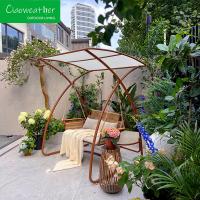 China Customized Color Garden Metal Swing Chair With Canopy In Aluminium Frame And Leisure Courtyard For Adults for sale