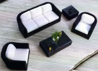 China Outdoor Character Nordic Style Hand-woven Garden Sofa Furniture Natural Rattan Cane Wicker Double Sofa Set for sale