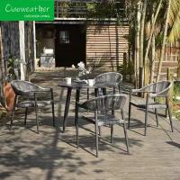 China Y Mail Packing Garden Chair Outdoor Hotel Rattan Rope Dining Chair for Patio Villa Restaurant for sale