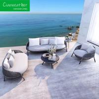 China Rattan Fashion Rope Outdoor Furniture Chair Sofa with Customized Color and Cushion OutdoorFoam water-resistant Fabric for sale