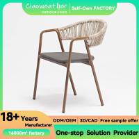 China Outdoor Home Office Furniture High Back Aluminium Metal Patio Rattan Garden Chairs Set for General in Outdoor Furniture for sale