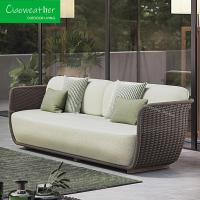 China Garden Furniture Woven Sofa Set Villa Modern Hotel Waterproof Fabric Aluminum Frame 2 Sets Lounge Sets Outside for sale