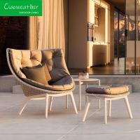 China Waterproof Outdoor Wicker Leisure Chair with Customized Color High Back for sale