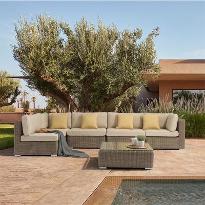China Comfortable Patio Furniture Aluminum and Pe Rattan Garden Sofa Set for Waterproof Outdoor for sale