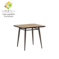 China Alu Frame Outdoor Garden 4 Seat Square Aluminum Dining Set for Patio for sale