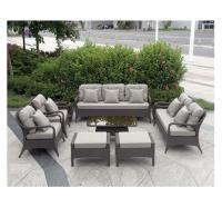 China Waterproof Fabric Cushion Modern Design Aluminum Rattan Garden Sofa Set for Outdoor Patio for sale