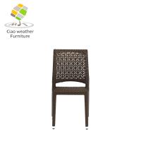 China NO Folding Aluminum Garden Dining Set with Rattan Chairs and Fabric Foam Cushions for sale