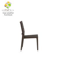 China NO Folding Aluminum Garden Dining Set with Rattan Chairs and Fabric Foam Cushions for sale