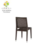 China NO Folding Aluminum Garden Dining Set with Rattan Chairs and Fabric Foam Cushions for sale