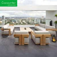 China Outdoor Furniture Garden Sofa Set luxury teak sofa modern for Corner villa Hotel teakwood Patio for sale