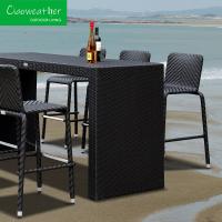 China NO Folded Leisure Garden Bar Table and Modern Design All Weather Durable Outdoor Bar Set with Rattan Bar Stool for sale