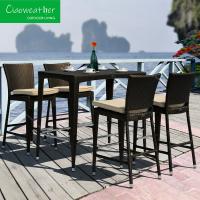 China NO Folded Leisure Garden Bar Table and Modern Design All Weather Durable Outdoor Bar Set with Rattan Bar Stool for sale