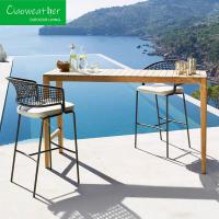 China Outdoor Garden Aluminum Frame Rattan Bar Stool Chair for Hotel Courtyard Patio Furniture for sale