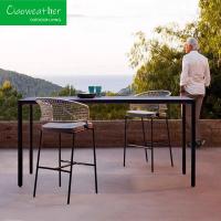 China Outdoor Garden Aluminum Frame Rattan Bar Stool Chair for Hotel Courtyard Patio Furniture for sale