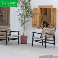 China Patio Modern Leisure Sofa Type Set Hotel Rope Chair Outdoor Waterproof Teak Frame Eco-friendly Solid Wood Villa Furniture for sale