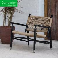 China Patio Modern Leisure Sofa Type Set Hotel Rope Chair Outdoor Waterproof Teak Frame Eco-friendly Solid Wood Villa Furniture for sale