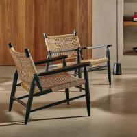 China Patio Modern Leisure Sofa Type Set Hotel Rope Chair Outdoor Waterproof Teak Frame Eco-friendly Solid Wood Villa Furniture for sale