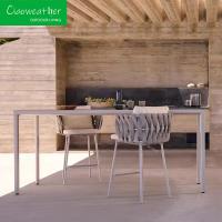 China Customized Color Aluminum Frame Woven Rope Bar Stool Chair for Hotel Courtyard and Patio Dining for sale