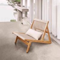 China Outdoor Waterproof Teak Frame Villa Patio Furniture Modern Eco-friendly Solid Wood Rope Chair Set for Garden Sofa for sale