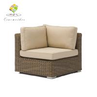 China PE Wicker Rattan Furniture Patio Sofa Set Aluminum Frame Outdoor Sectional Conversation Sofa for sale
