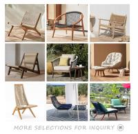 China Outdoor Waterproof Teak Frame Villa Patio Furniture Modern Eco-friendly Solid Wood Rope Chair Set for Garden Sofa for sale
