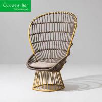 China Modern Design Aluminum Frame Water Stain Resistant Comfy Cushioning High Back Rattan Arm Chairs for Outdoor Garden Patio for sale