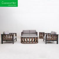 China Luxury Modern Design Outdoor Furniture Set Aluminum Frame Garden Sofas with Waterproof Upholstery Cushion for sale