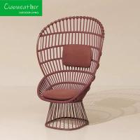 China Modern Design Aluminum Frame Water Stain Resistant Comfy Cushioning High Back Rattan Arm Chairs for Outdoor Garden Patio for sale